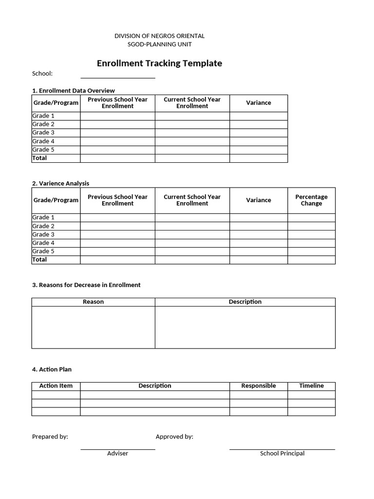 Enrollment Tracker Template | PDF