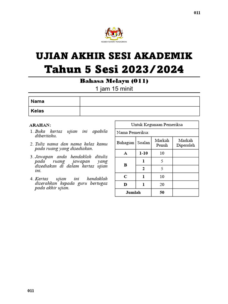 BM5(1) Soalan | PDF