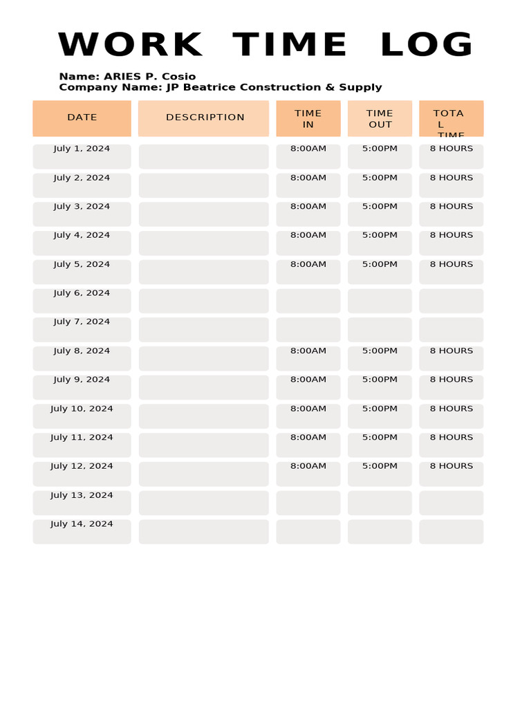 Minimal Work Time Planner | PDF