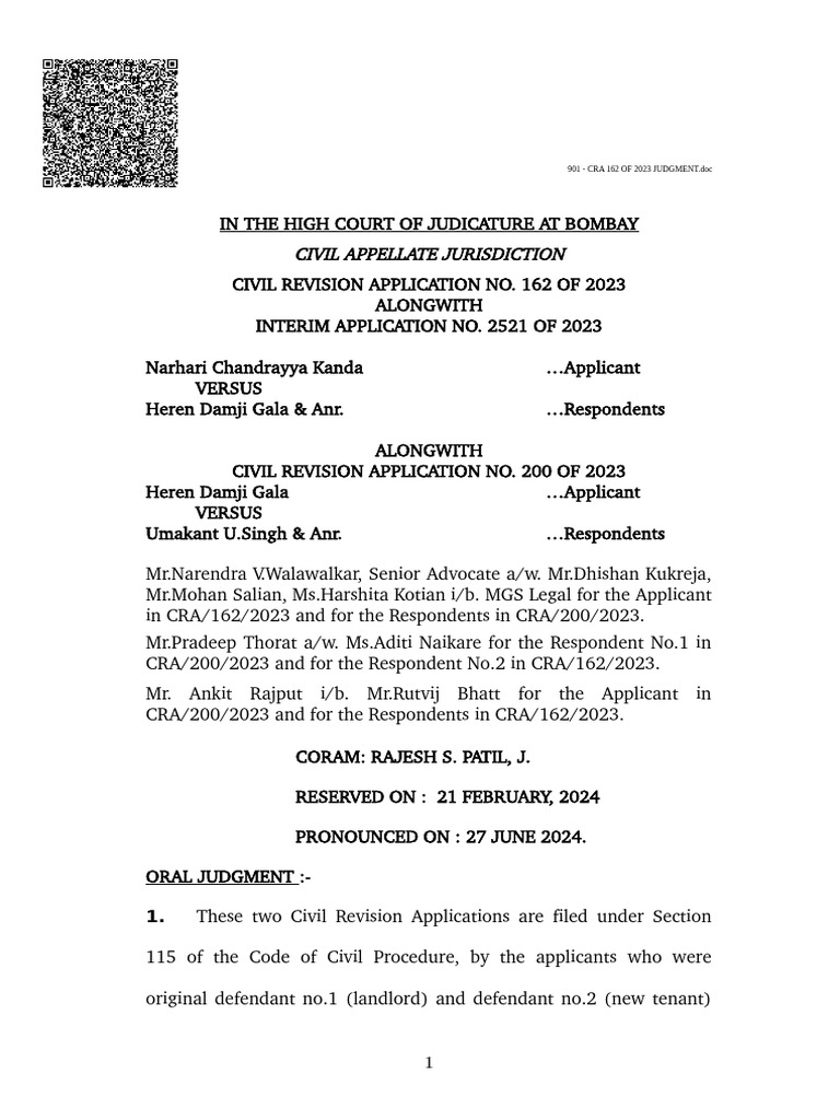 Civil Appellate Jurisdiction: 2024:BHC-AS:25050 | PDF