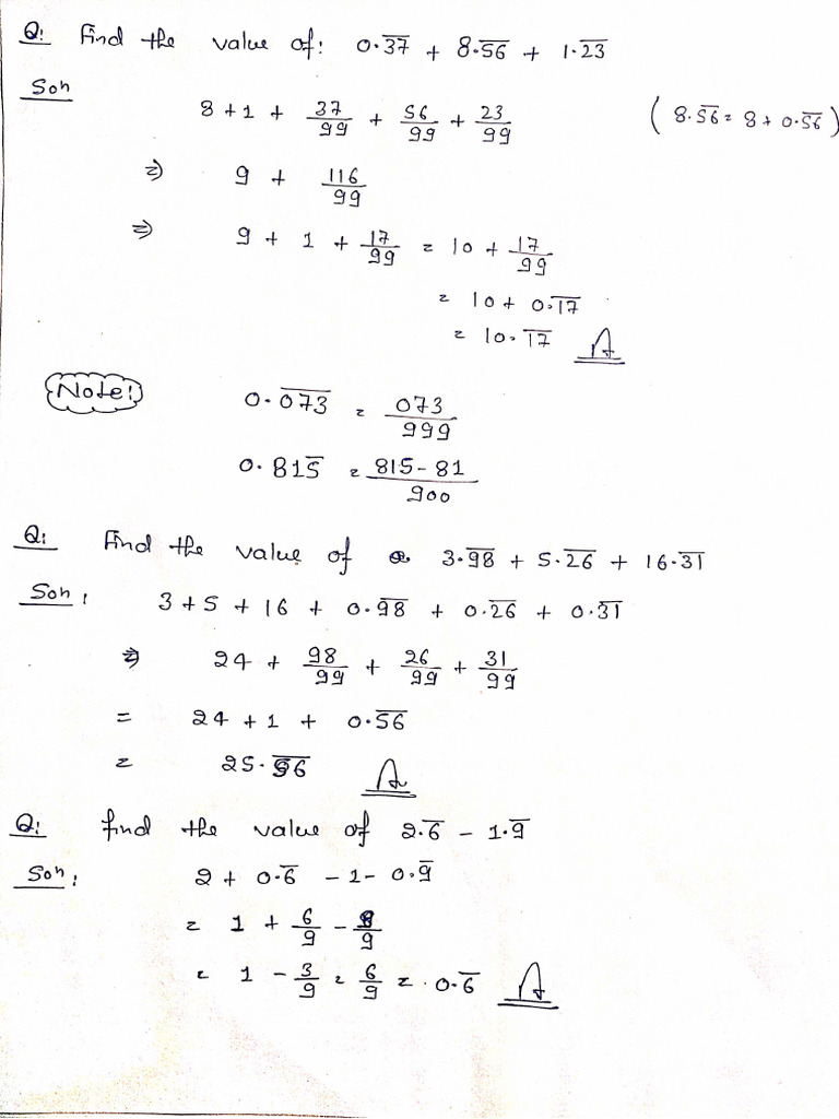 Number System Notes 20-02 | PDF