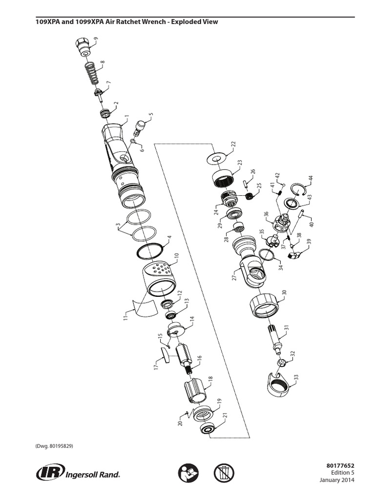 109XPA and 1099XPA Air Ratchet Wrench - Exploded View: 80177652 Edition ...