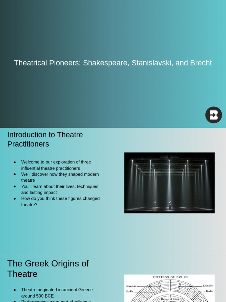 Theatrical Pioneers - Shakespeare, Stanislavski, and Brecht | PDF