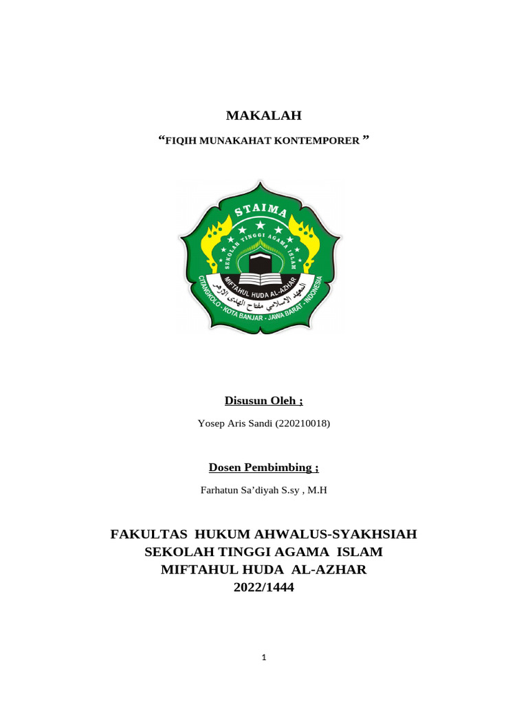 Makalah Fiqih Munakahat | PDF