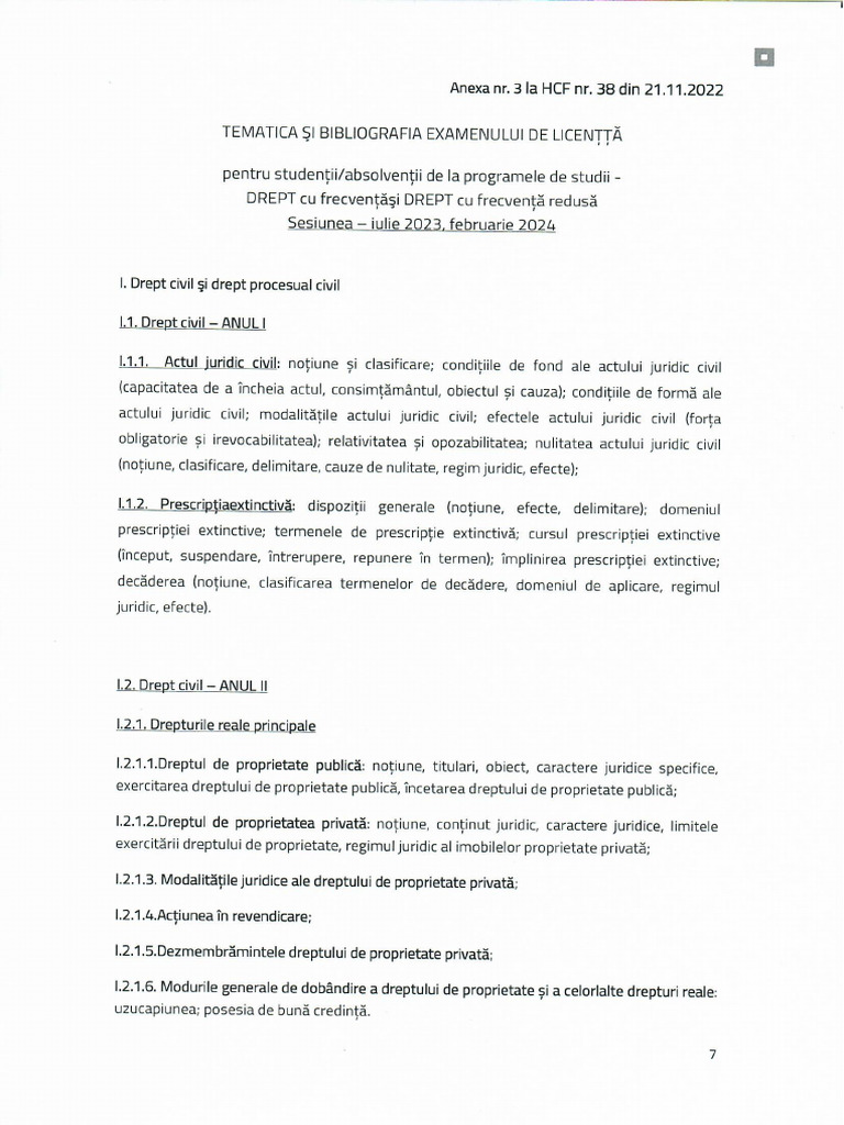 Tematica Examen Licenta Ses. Iun-Iul 2023 Febr. 2024 | PDF