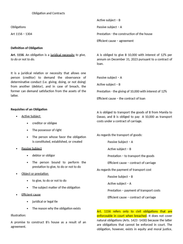 Obligation Reviewer | PDF