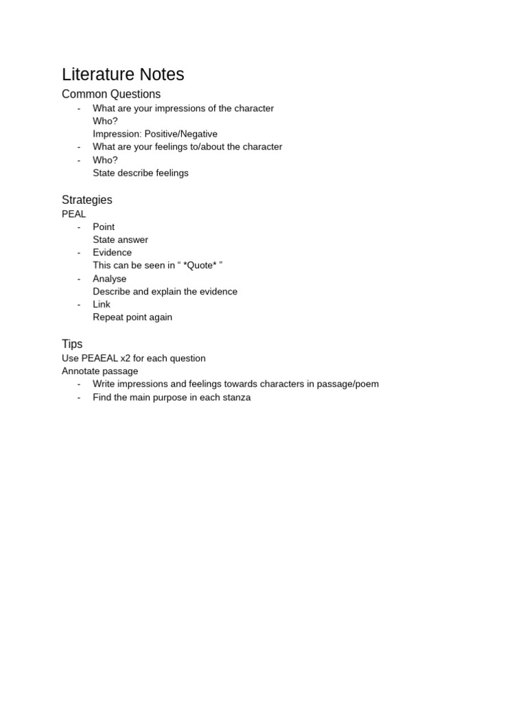 Litrature Notes | PDF