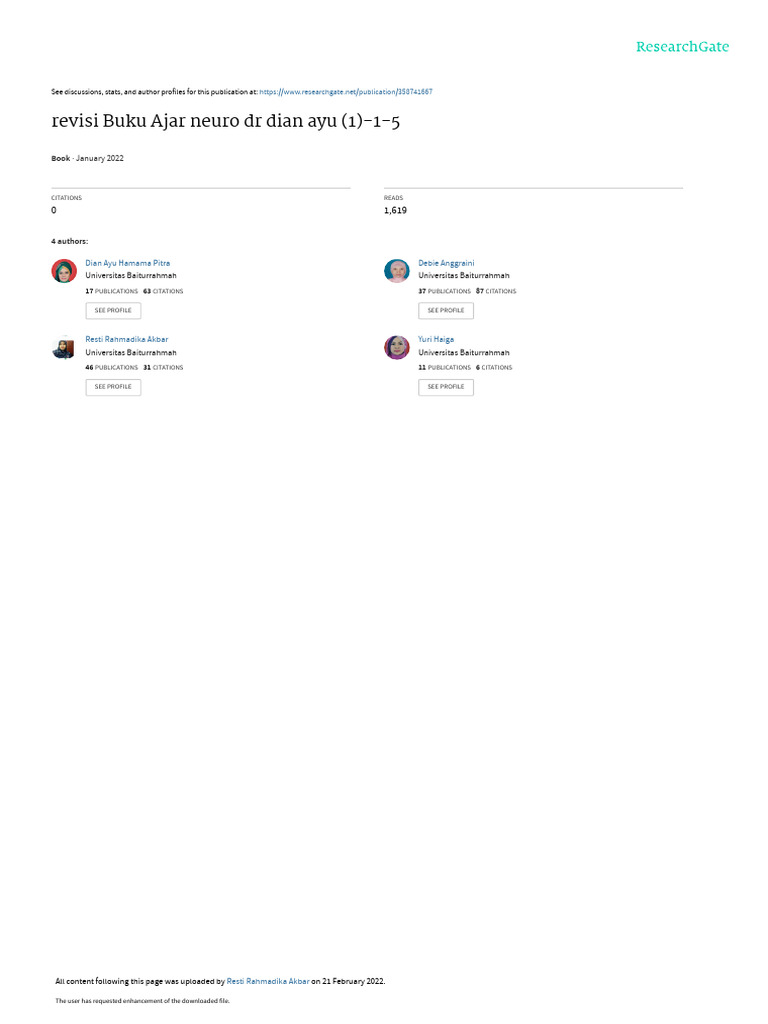 Revisi Buku Ajar Neuro DR Dian Ayu (1) - 1-5: January 2022 | PDF