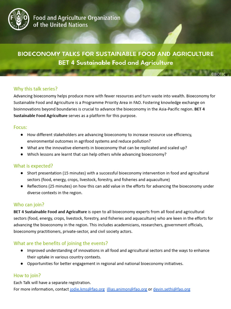 BET 4 Sustainable Food and Agriculture - 17 Jun | PDF