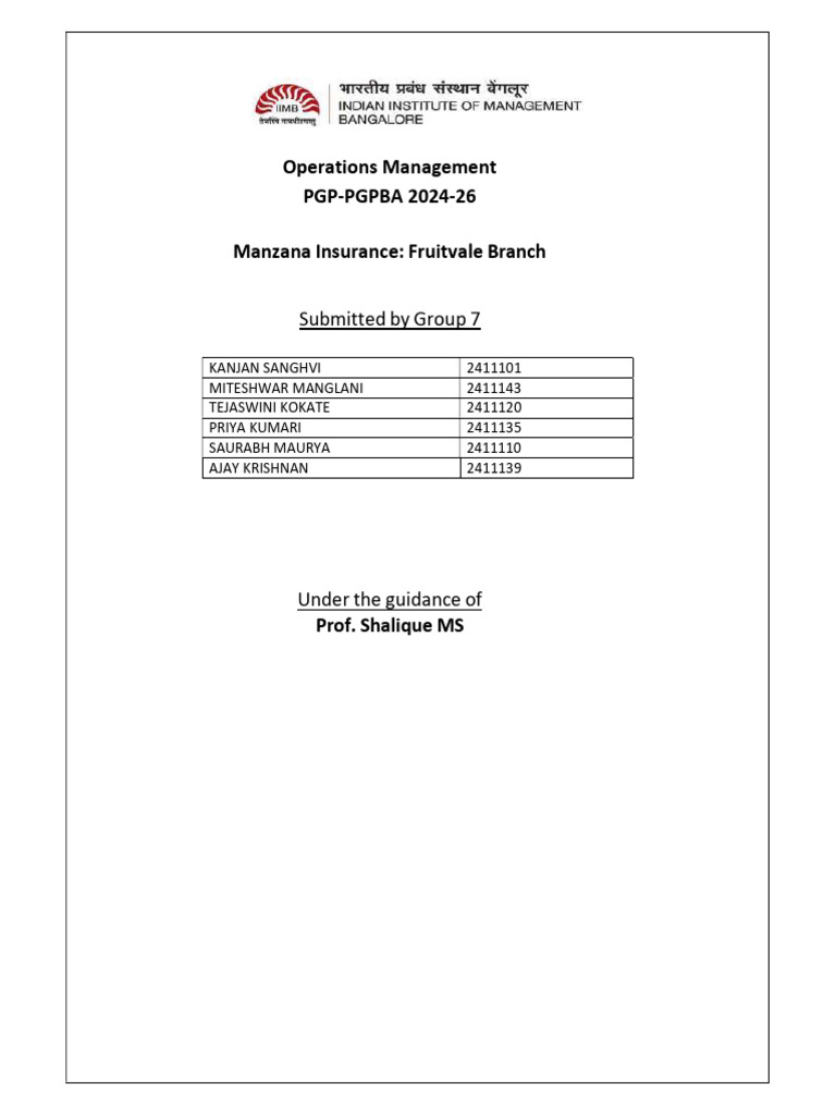 Group7 Manzana Insurance CaseWriteUp | PDF | Insurance | Technology & Engineering