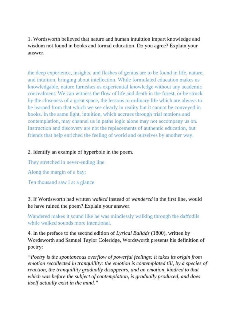 Daffodils analysis | PDF