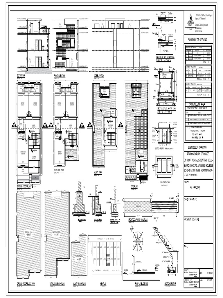 Schedule of Opening: Front Elevation Side Elevation Section A/A | PDF