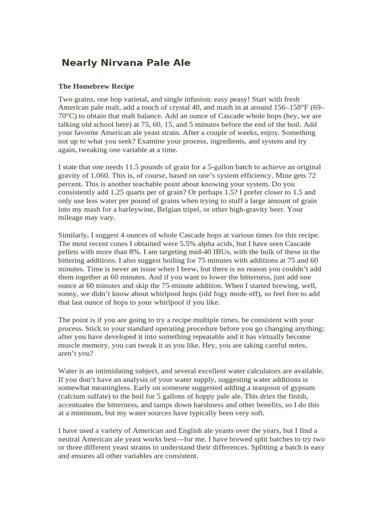 Narly Nirvana | PDF | Brewing | Self-Improvement