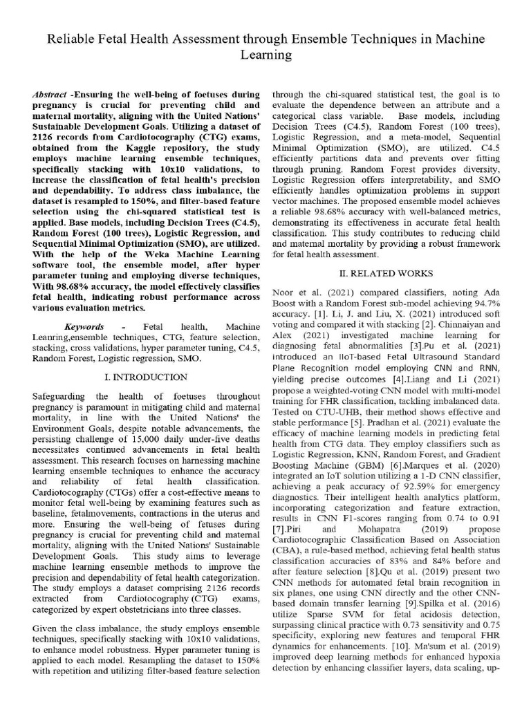 Fetal Health Classification - Final Document (1) - Page-0001 | PDF