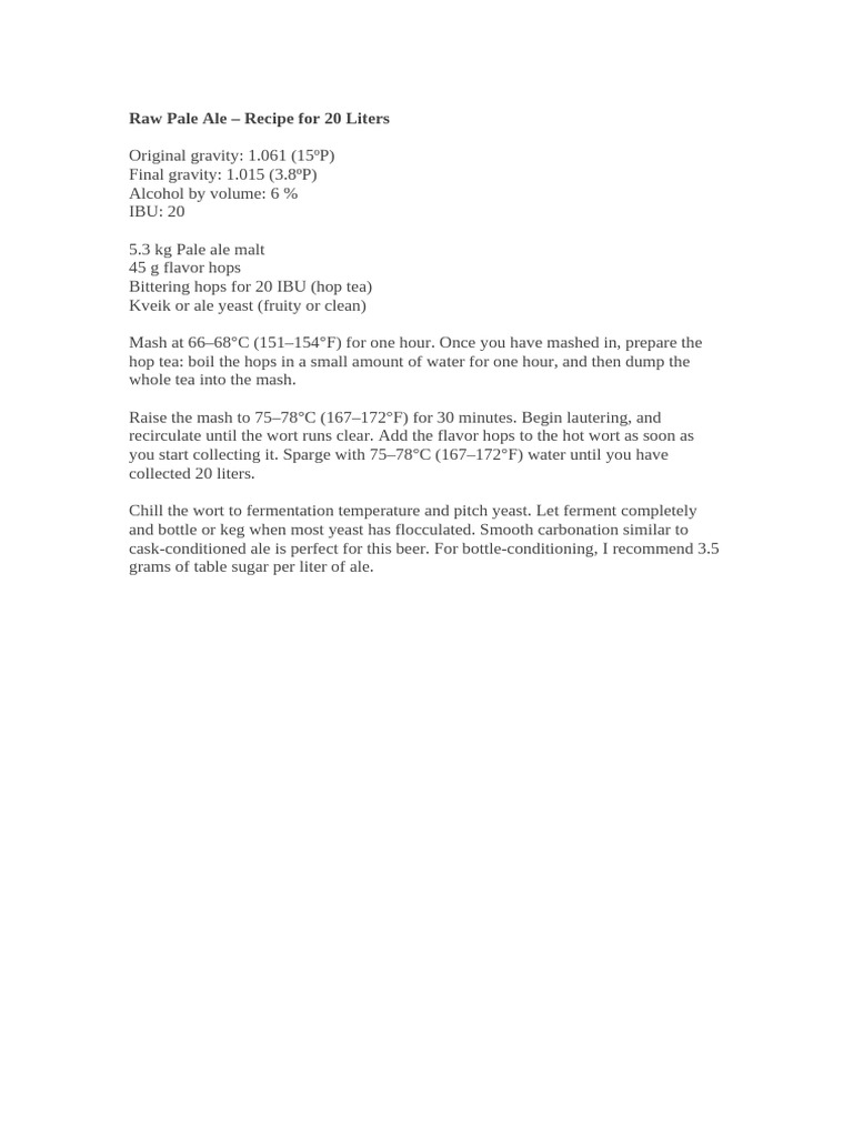 Homebrewing: Raw Ale Recipes | PDF | Beer | Ale