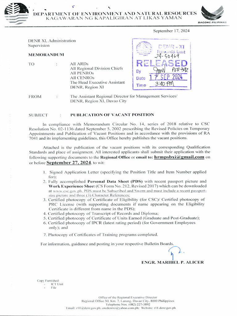 List of Vacant Positions | PDF