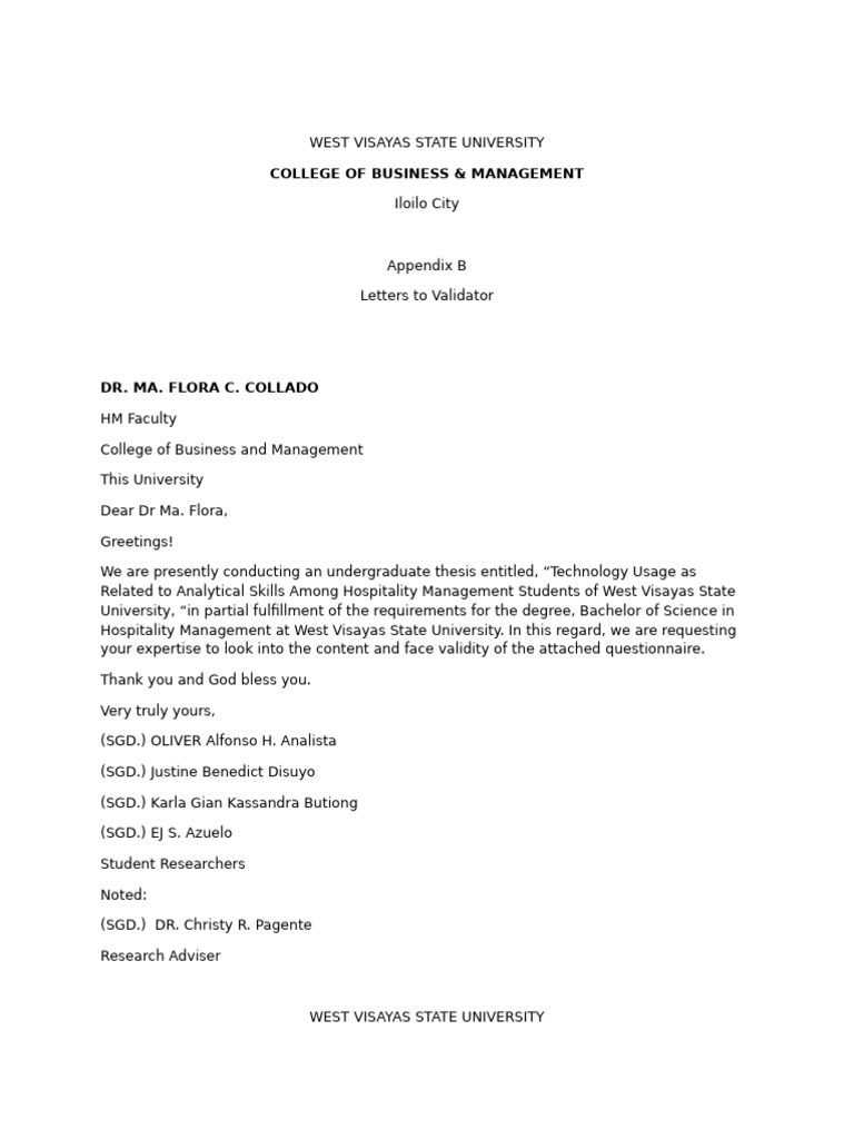 Validation Letter Fnal | PDF