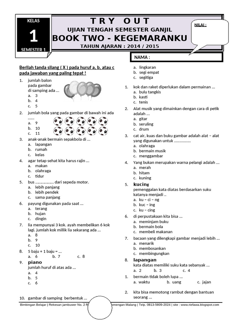 Tema 2 - Uts Kls 1 | PDF
