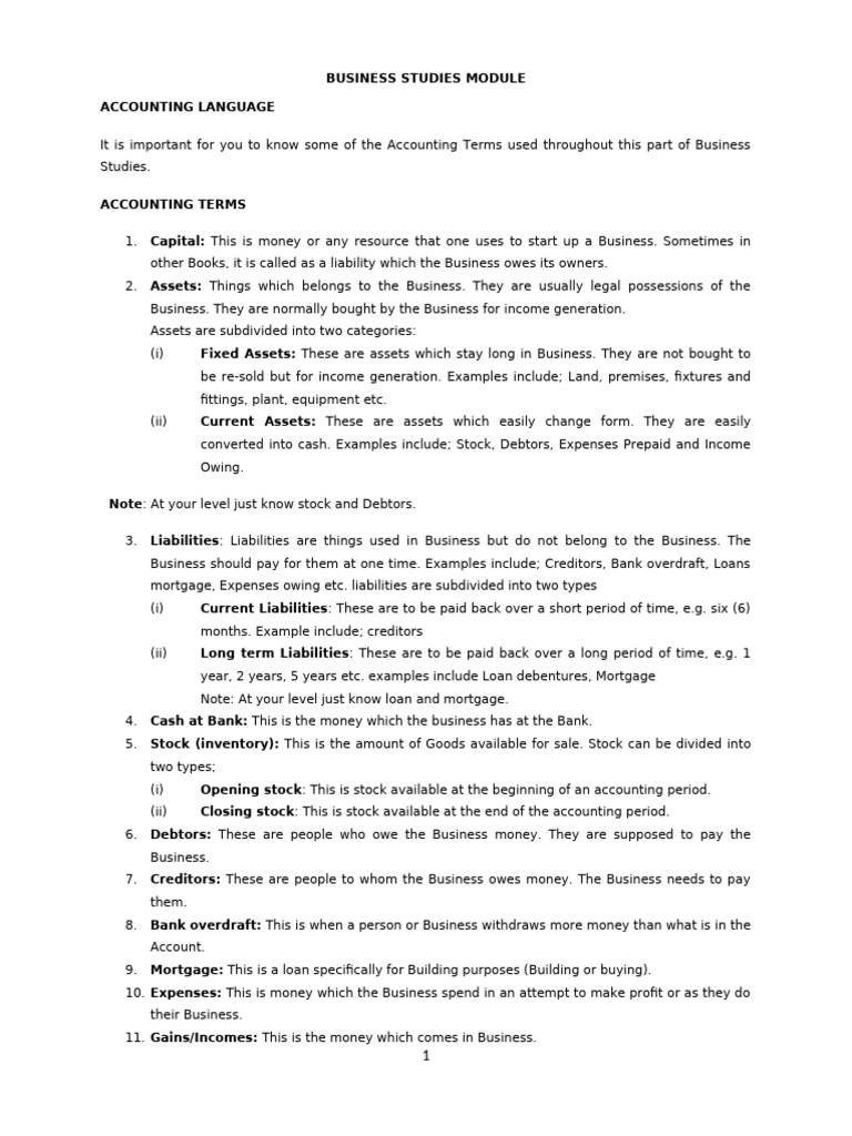 Business Studies Module | PDF