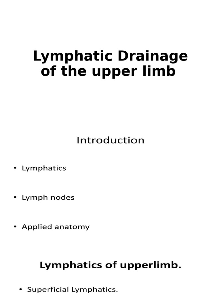 Lymphatic Drainage of The Upper Limb | PDF