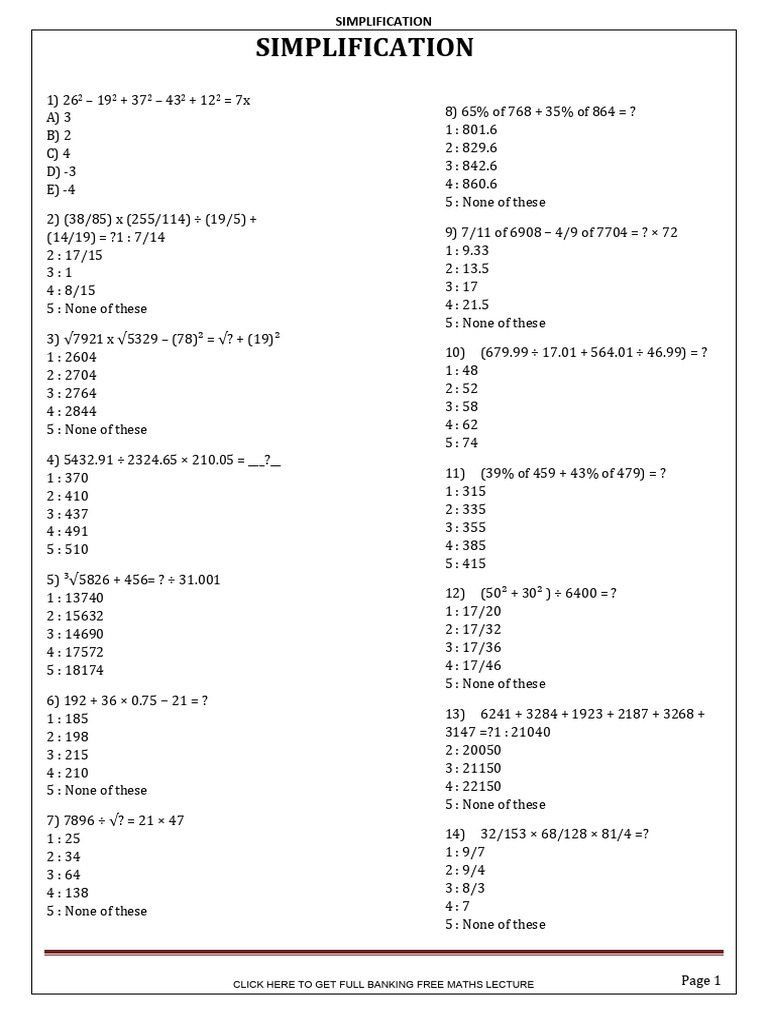 Simplifications PDF | PDF