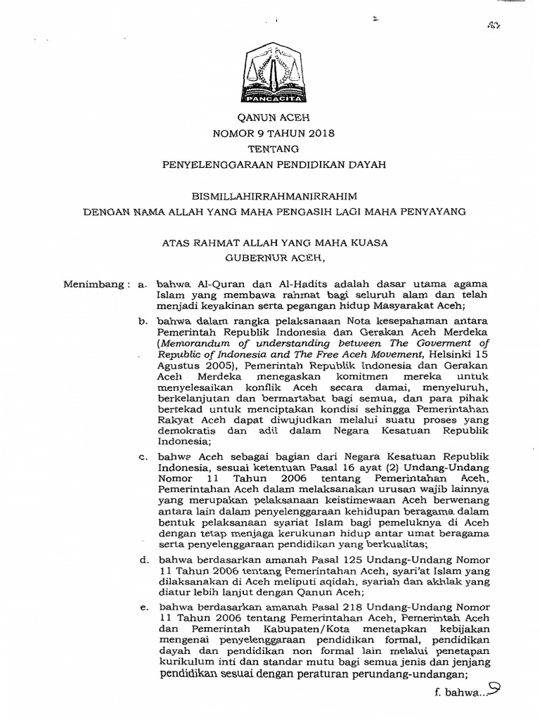 Qanun No 9 2018 | PDF