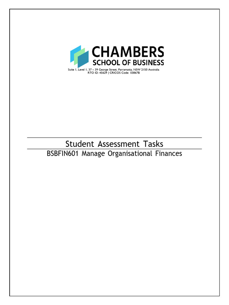BSBFIN601 Student Assessment Tasks.pdf | PDF