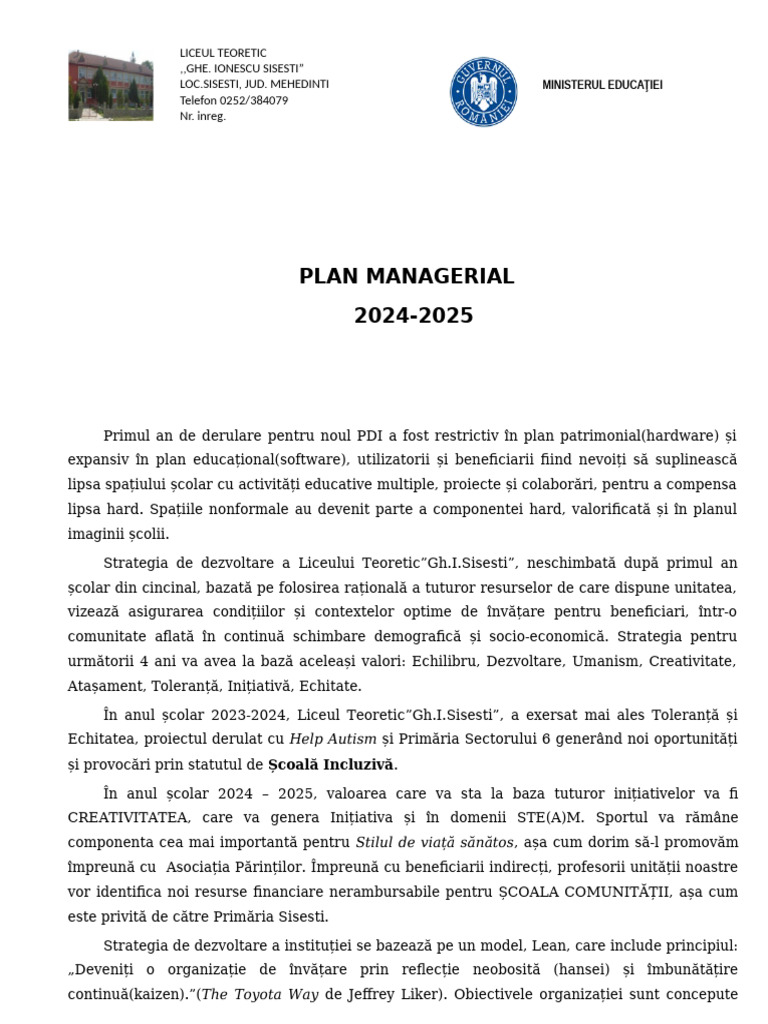 Plan-Managerial-Anual-2024-2025 2 | PDF