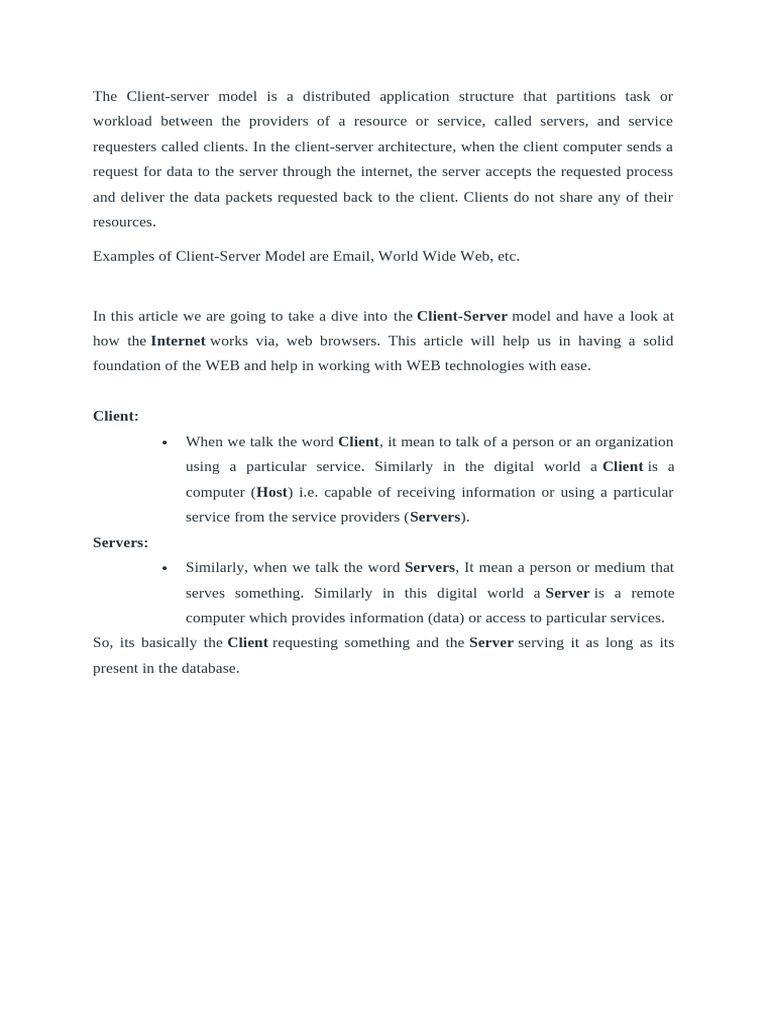 The Client | PDF | Client–Server Model | Business