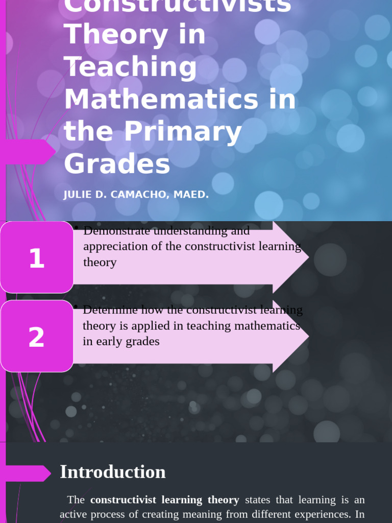 Lesson 3 Constructivists Theory in Teaching Mathematics in The Primary Grades | PDF ...