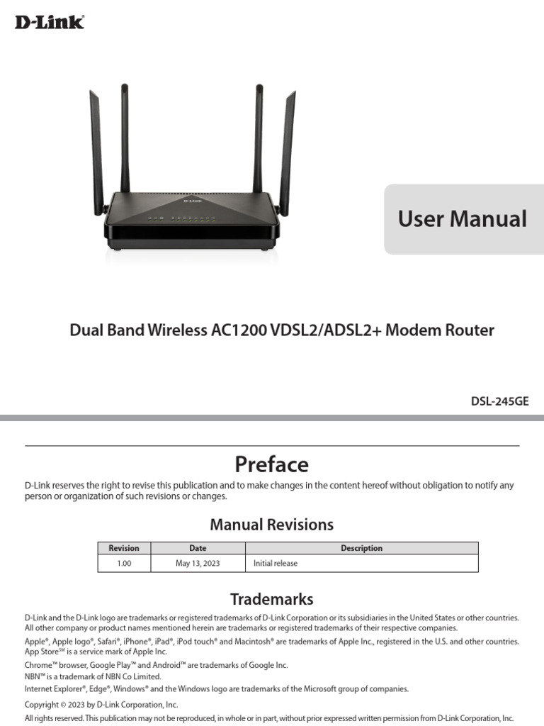DSL 245GE R1 Manual v1 00 647d96e1a9db0 | PDF