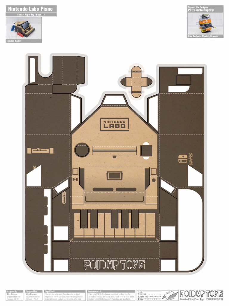 FUT Nintendo LABO Piano A4 Template | PDF