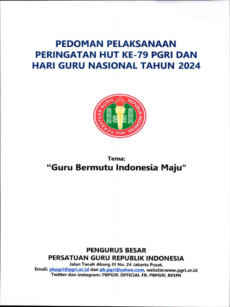Pedoman Hut 79 Pgri & Hgn 2024 | PDF