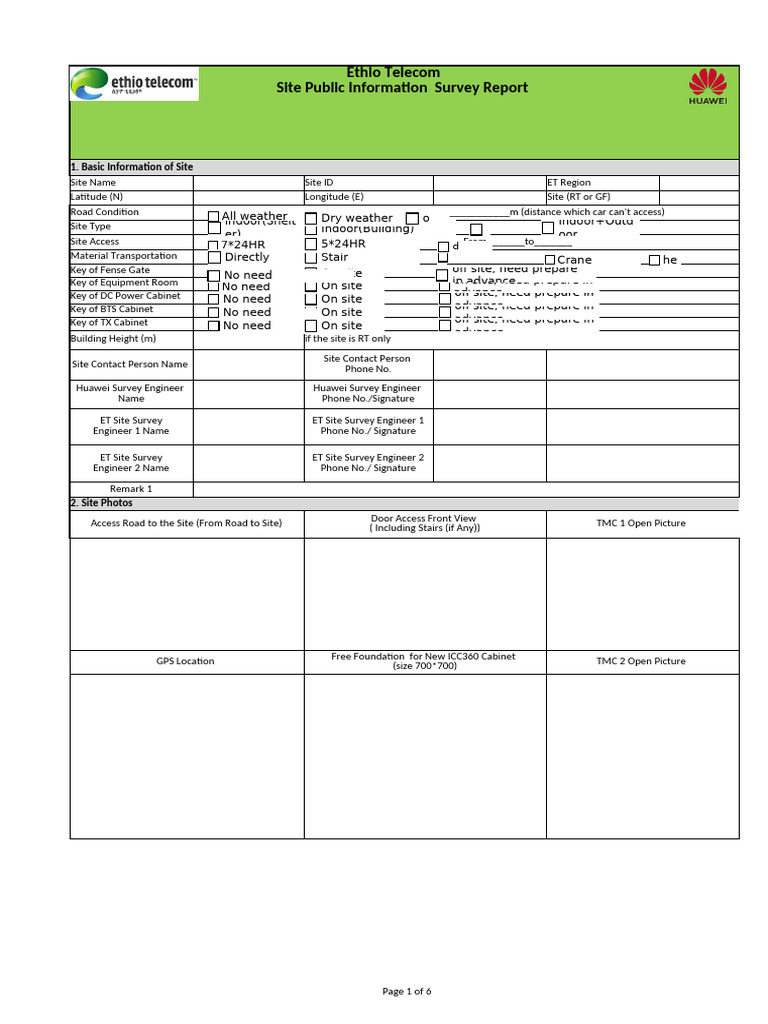 TSSR Ethio Telecom TSSR Template | PDF