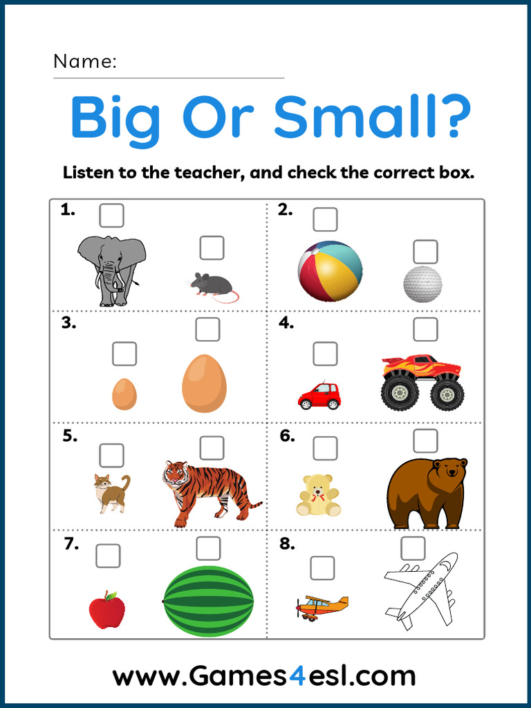 Big-and-Small-Worksheet-2 | PDF