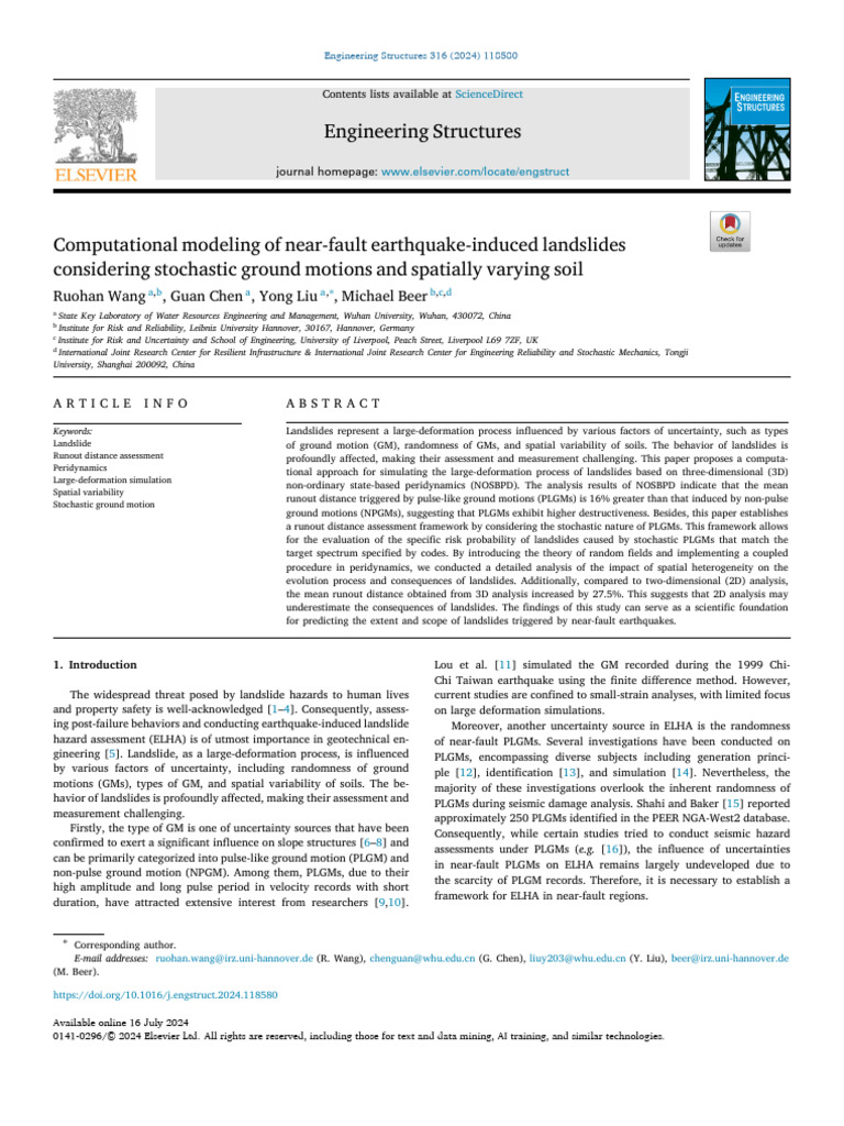 Earthquake Induced Landslides | PDF