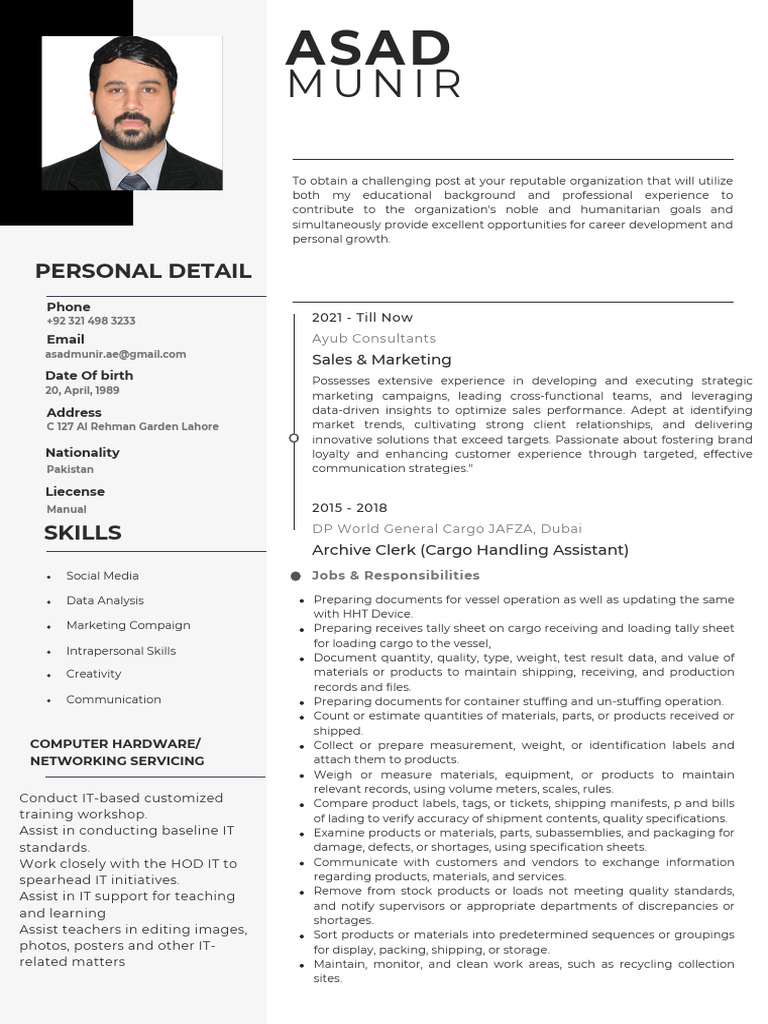 Asad Munir CV | PDF