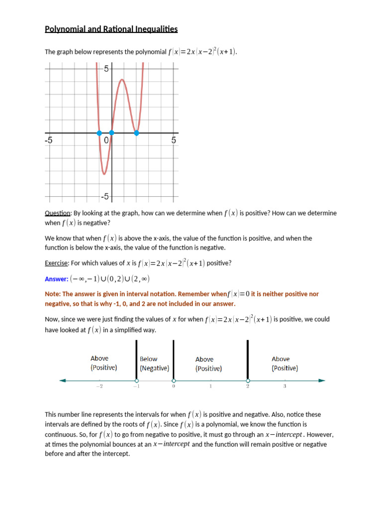 28 Polynomial and Rational Inequalities | PDF