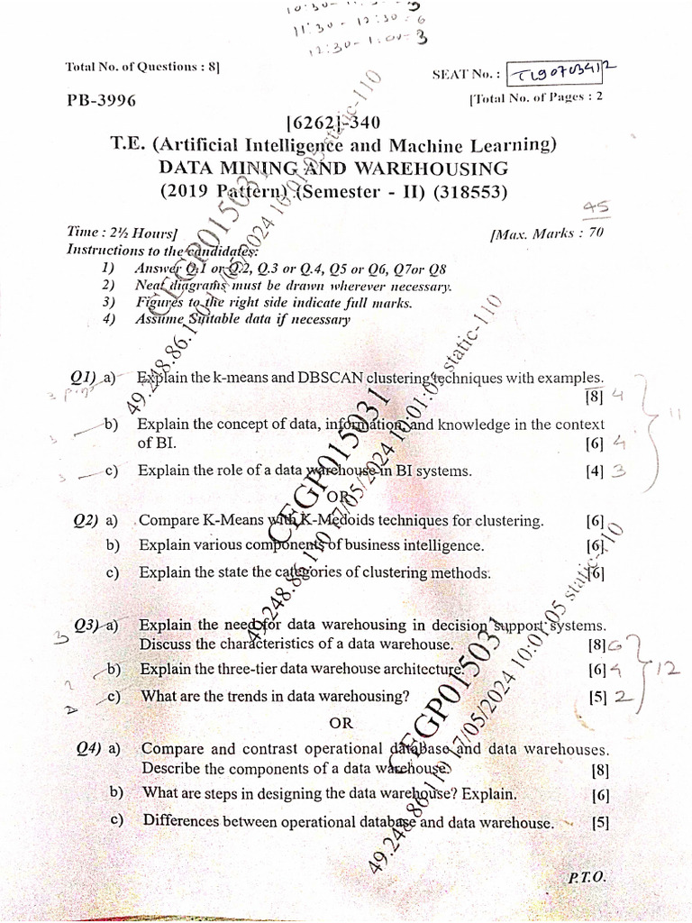 DMW Endsem Paper 2024 | PDF