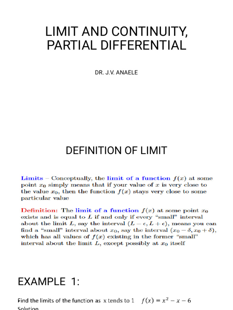 ENG 201.1 limit and continuity material | PDF