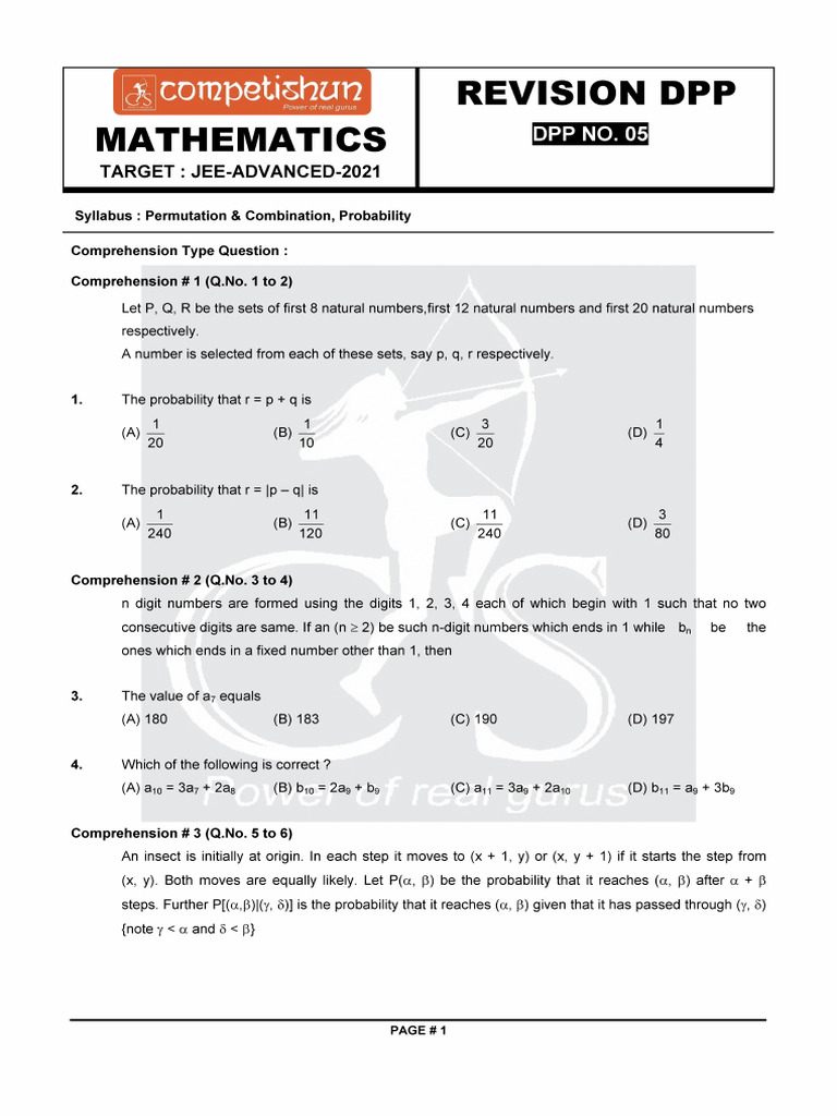 Revision DPP-05 (Maths) | PDF