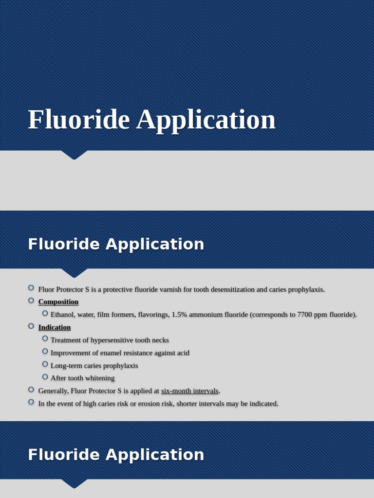 Fluoride Application | PDF