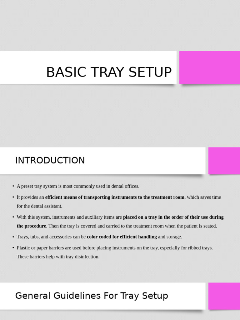 Basic Tray Setup | PDF