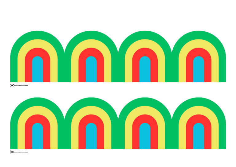 Bulletin Board Border Strips Colorful Organic Lined Rainbow Arches | PDF