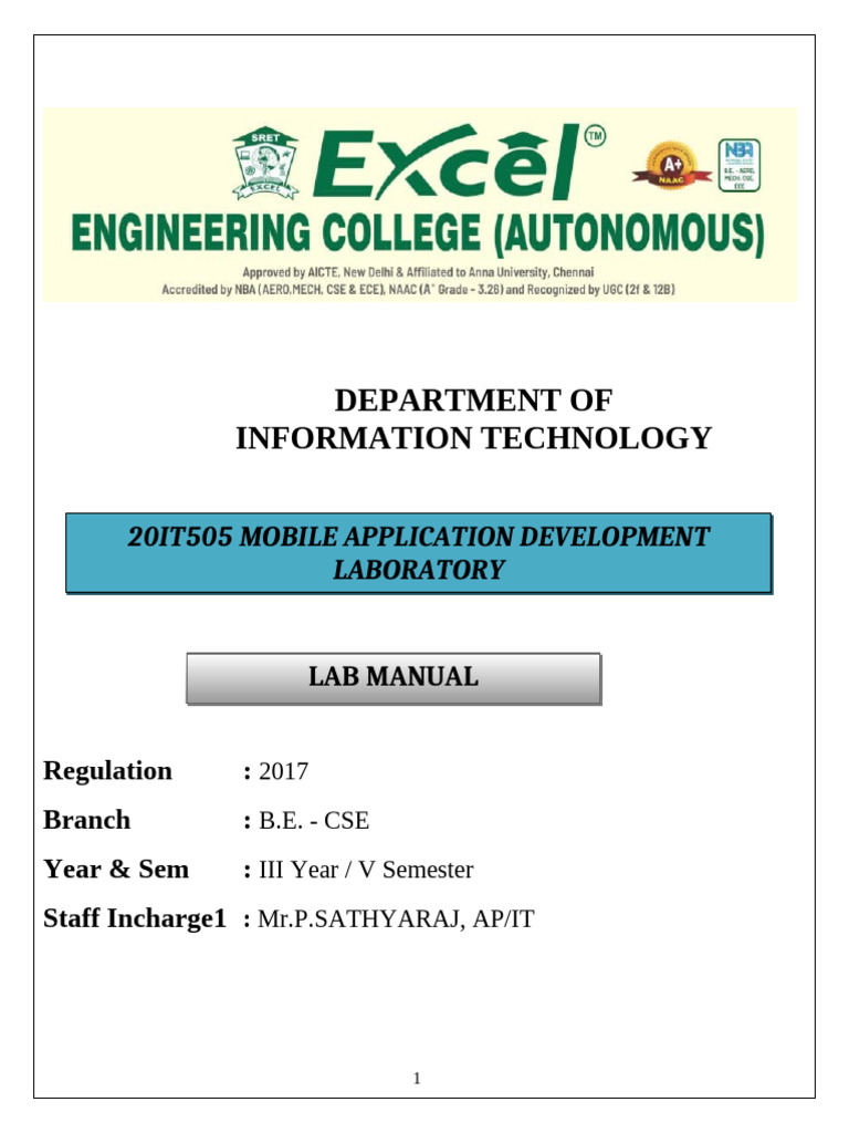 MAD Lab Manual | PDF