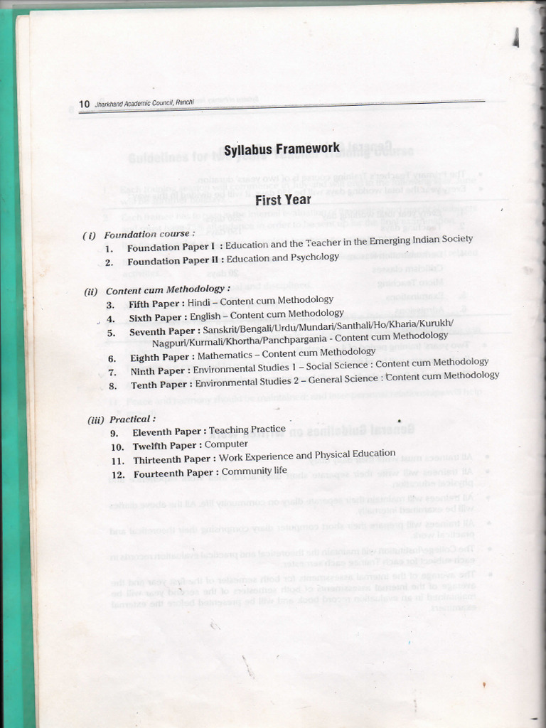 D El Ed Syllabus | PDF