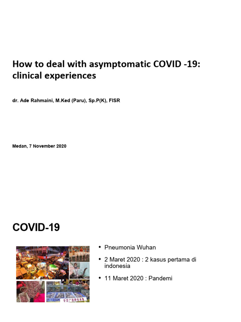 2. Narasumber Kedua dr. Ade, Sp.P - Asymptomatic Covid-19 | PDF