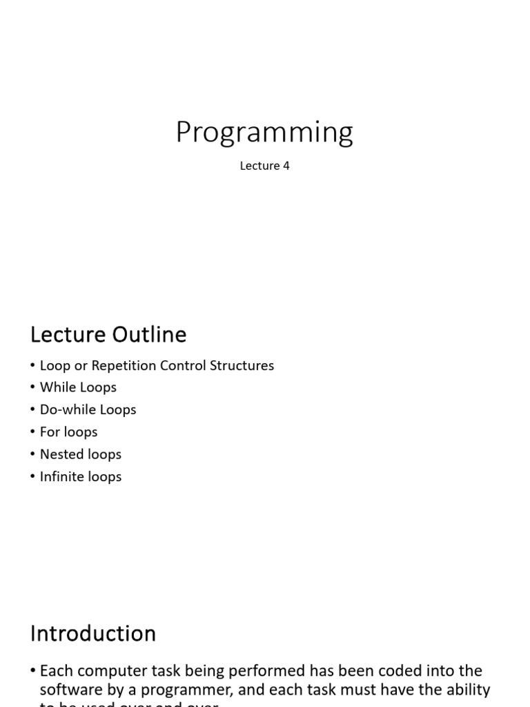 Lecture 4 | PDF | Control Flow | Integer (Computer Science) Lecture 4 | PDF | Control Flow | Integer (Computer Science)
