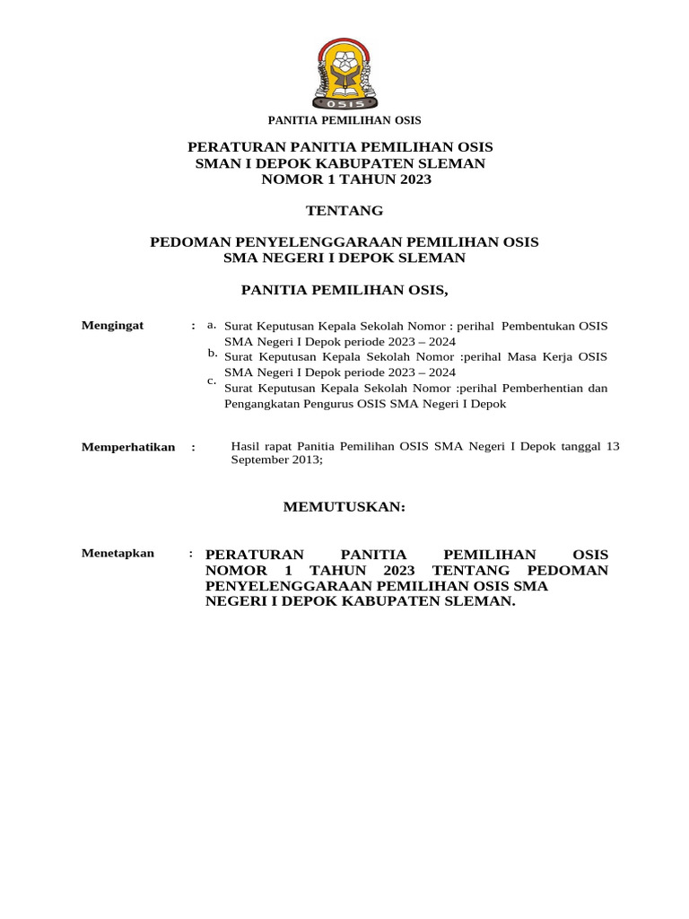 Peraturan Pemilos Primordia | PDF