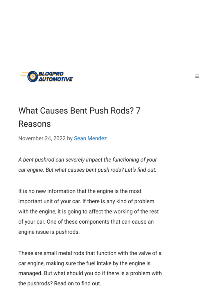 What Causes Bent Push Rods - 7 Reasons-1 | PDF